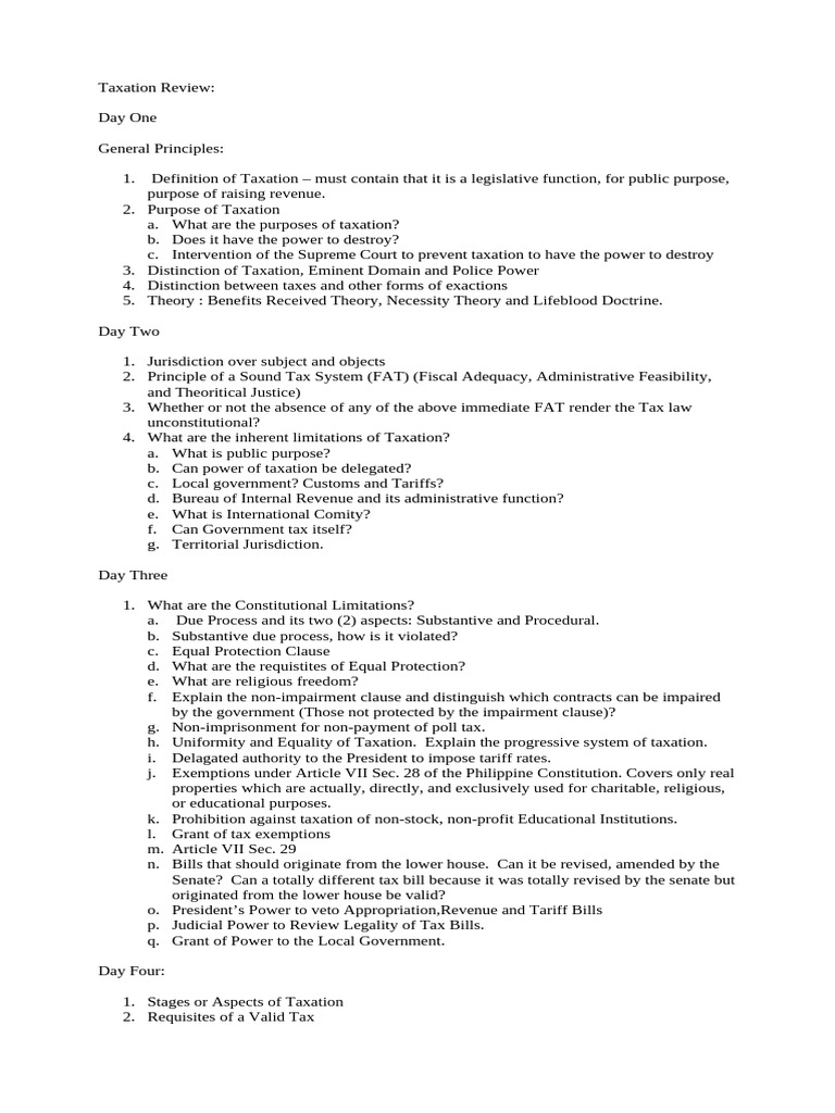 Taxation-Review-Guide | PDF | Taxes | Tax Deduction