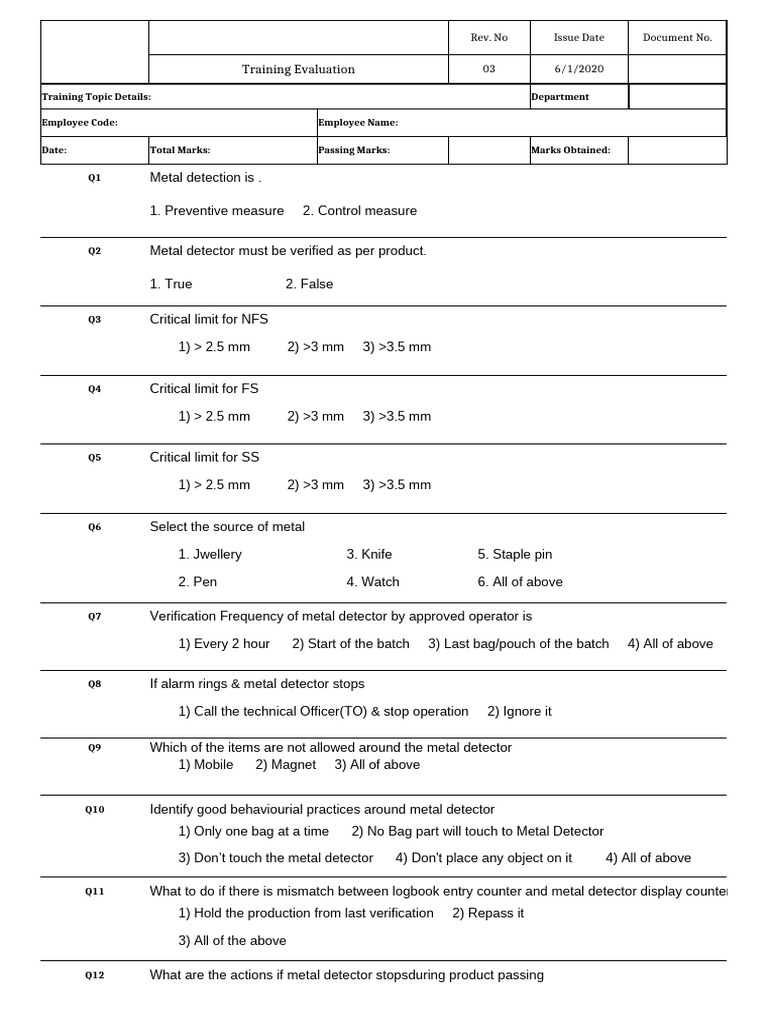 Question Paper - Metal Detector | PDF | Metal Detector | Measuring ...