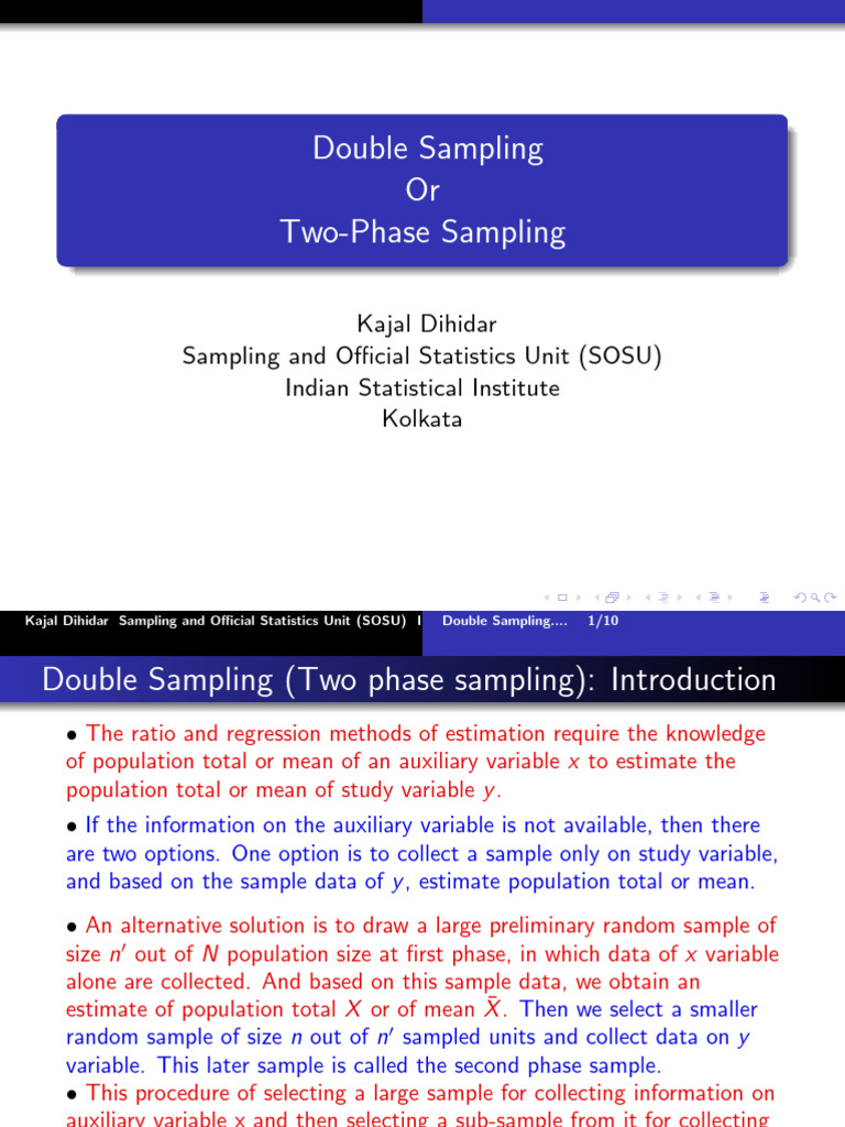 Double Sampling Techniques Explained | PDF | Sampling (Statistics ...