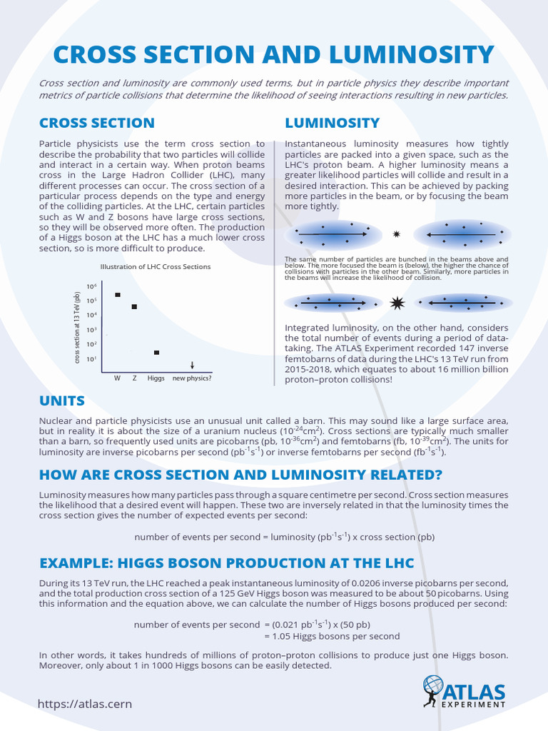 Cross Section and Luminosity | PDF | Large Hadron Collider | Elementary ...