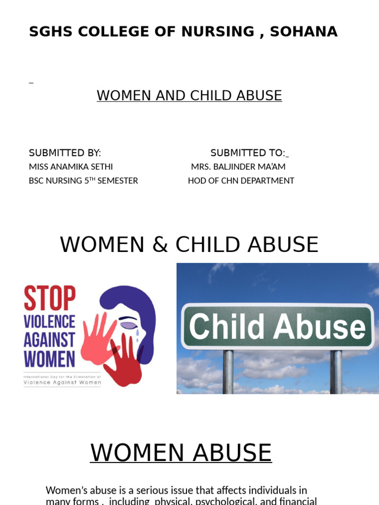 Women and Child Abuse Overview | PDF | Child Abuse | Psychological Abuse