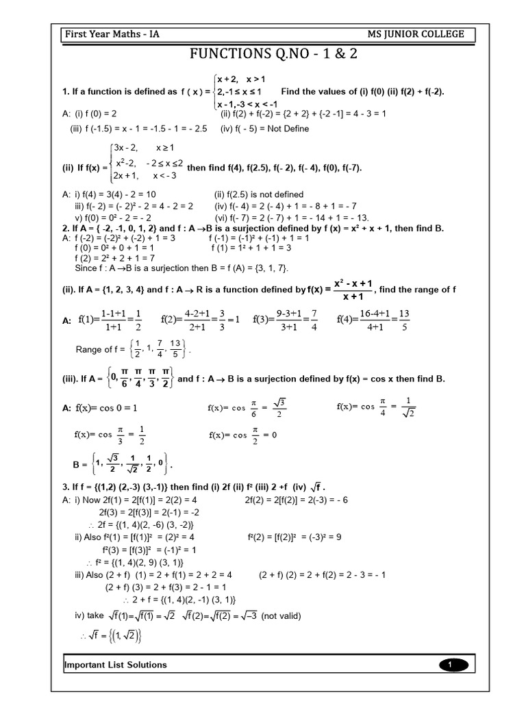 1a Complete Solutions Imp | PDF | Mathematical Analysis | Analysis