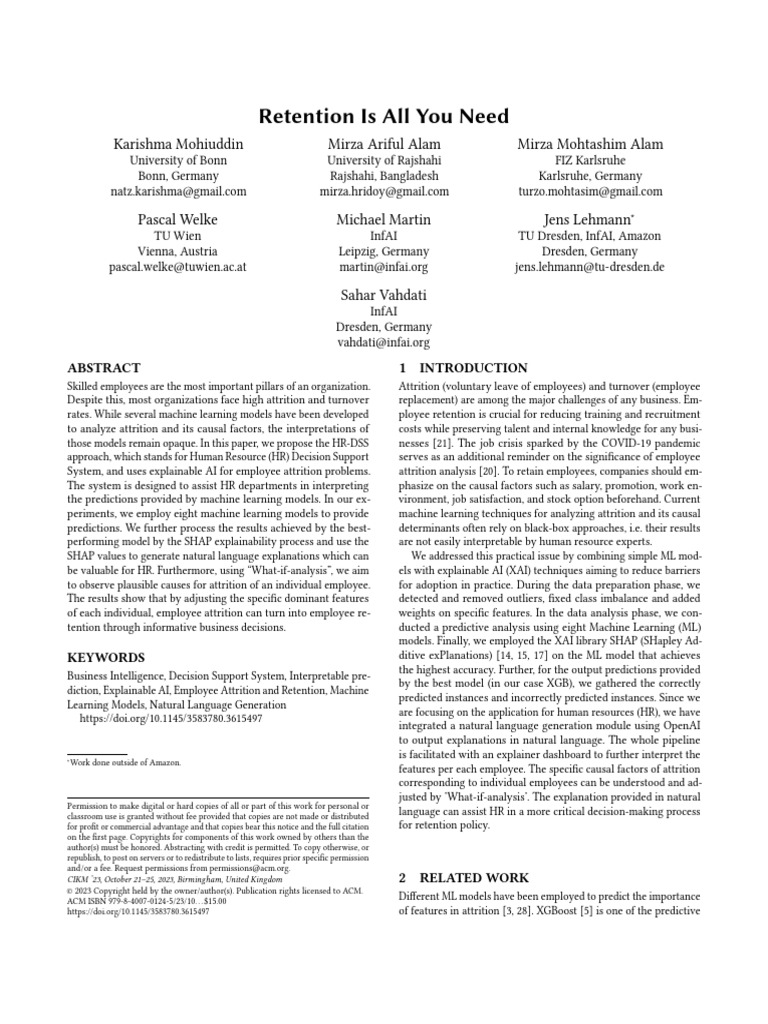 Retention Is All You Need | PDF | Machine Learning | Employee Retention