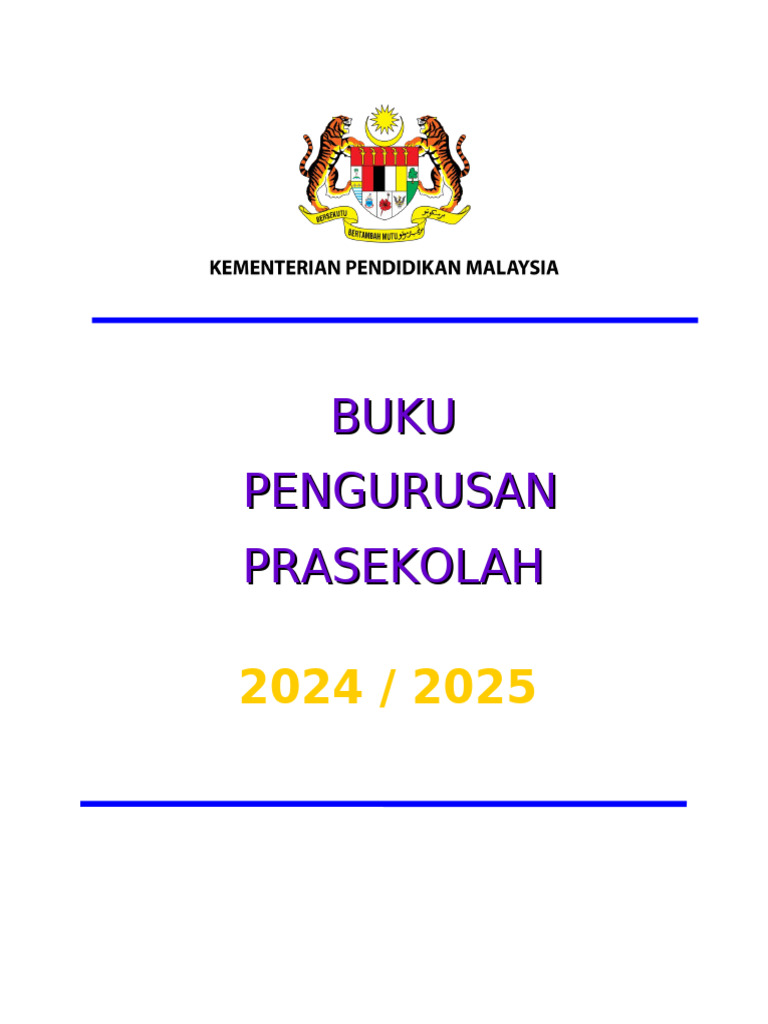 Buku Pengurusan Prasekolah Versi 2024 2025 | PDF