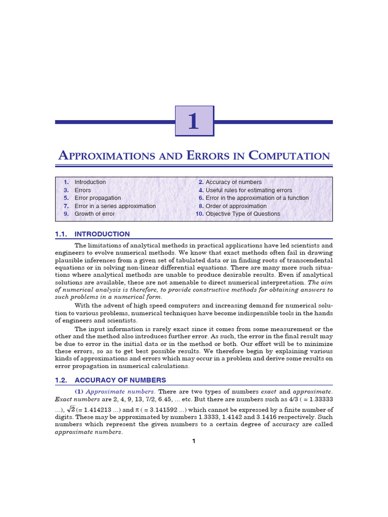 Error Analysis in Numerical Methods | PDF | Numbers | Numerical Analysis
