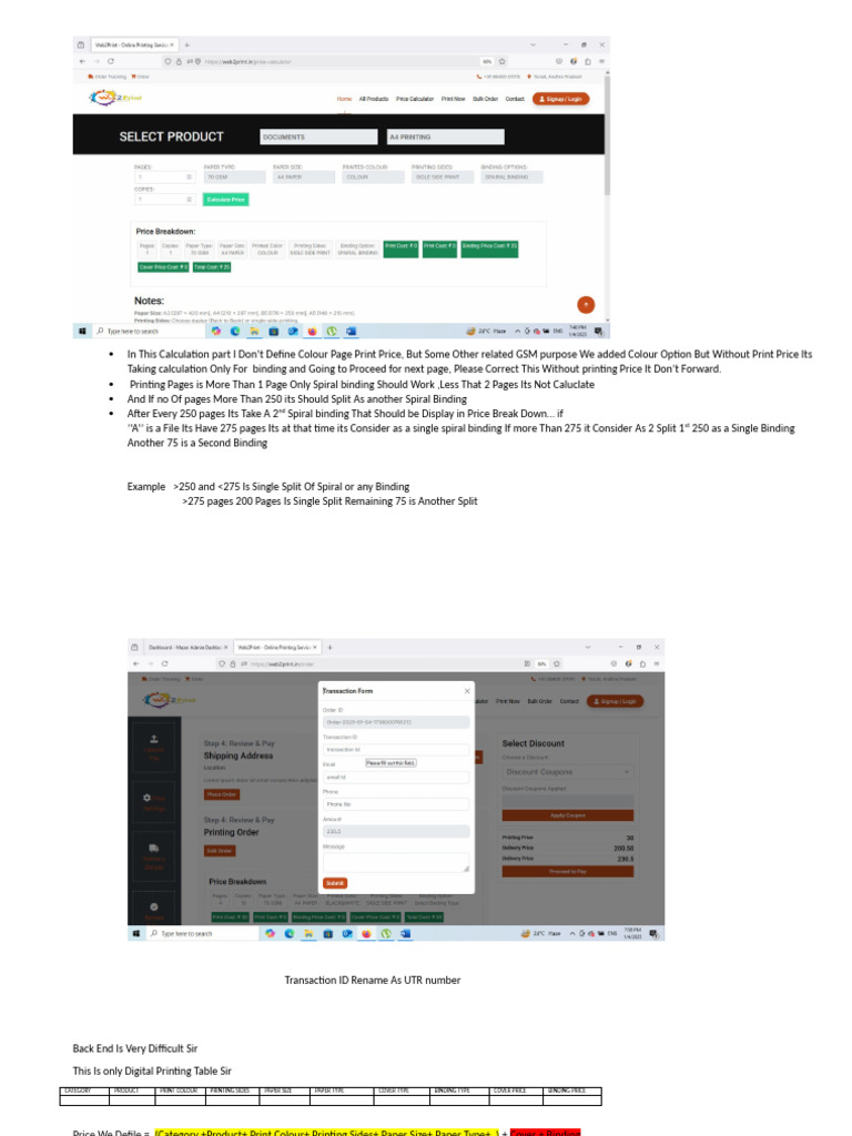 Spiral Binding Cost Calculation Guide | PDF
