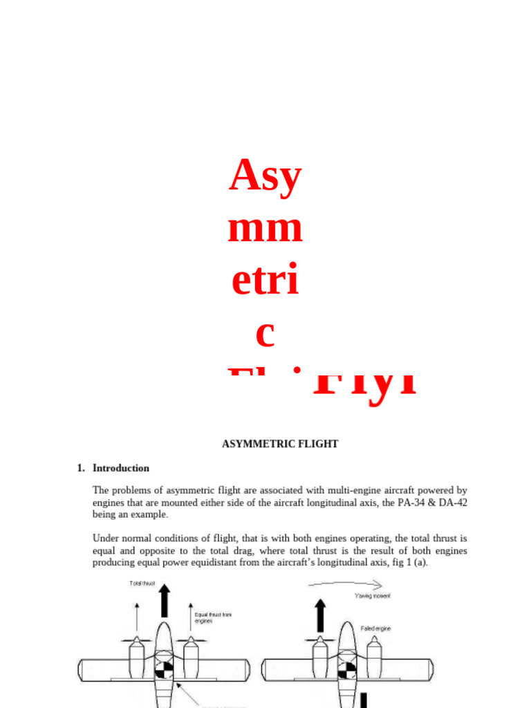 Asymmetric Flight in Multi-Engine Aircraft | PDF | Flight Control ...
