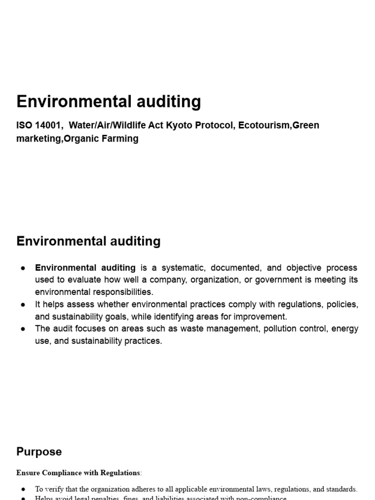 Environmental Auditing | PDF | Organic Farming | Agriculture
