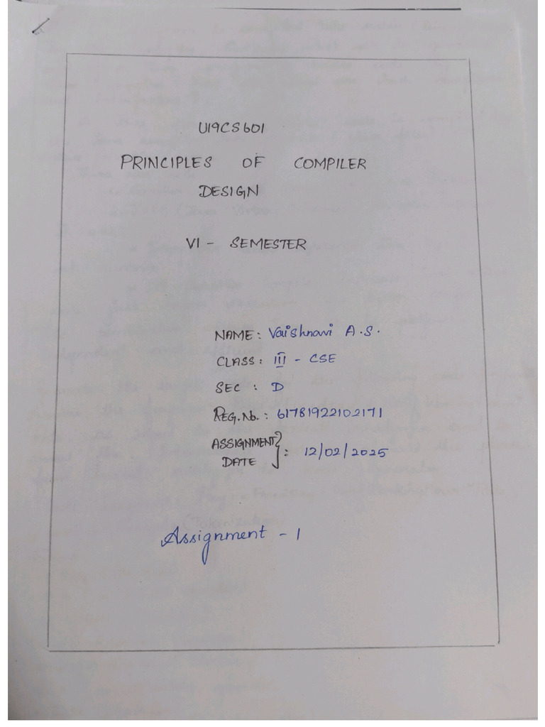 Vaishnavi A S (Pcd-Assignment 1) | PDF