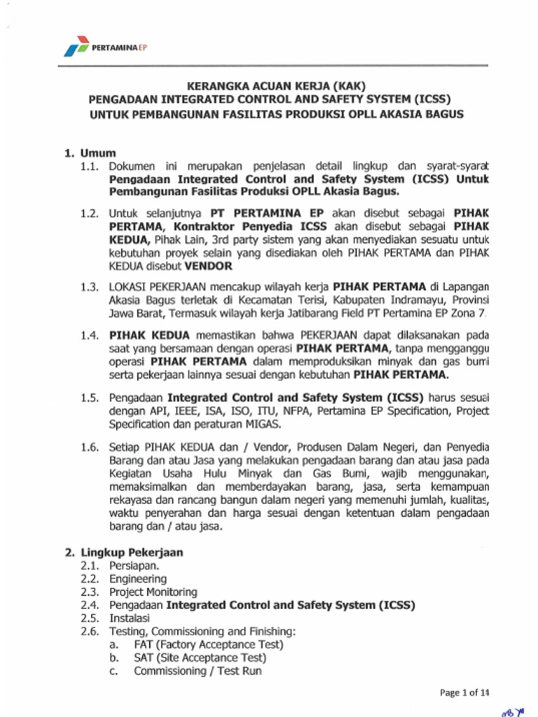 KAK - Integrated Control and Safety System (ICSS) - AKASIA BAGUS | PDF