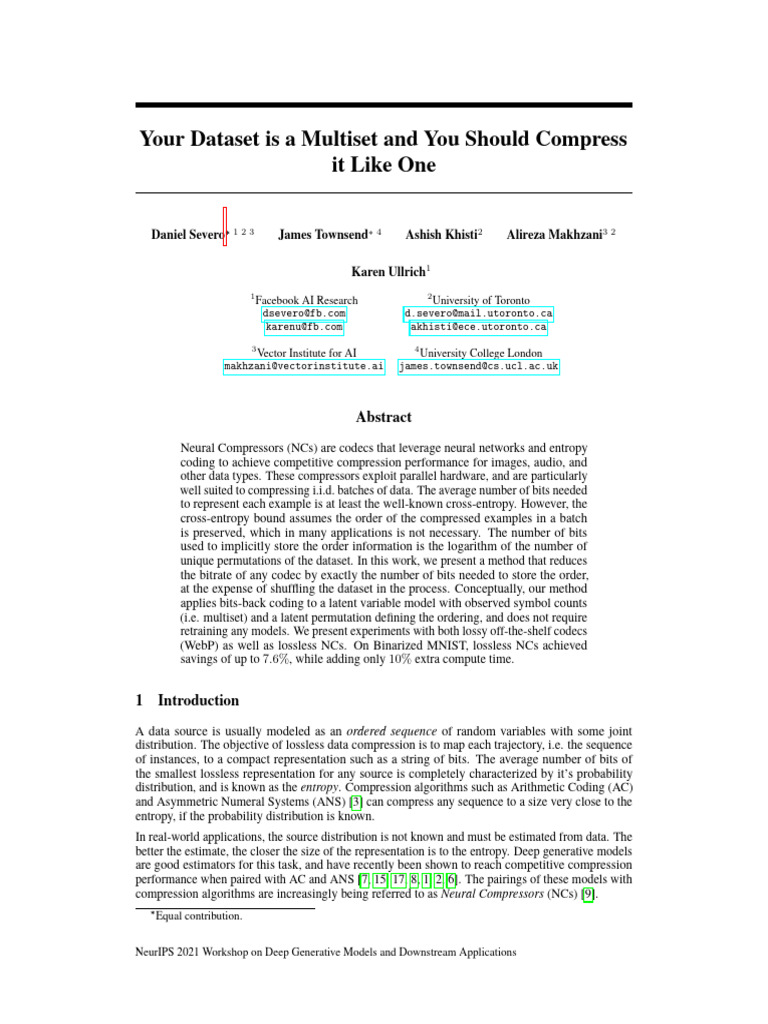 Your Dataset Is A Multiset and | PDF | Data Compression | Permutation