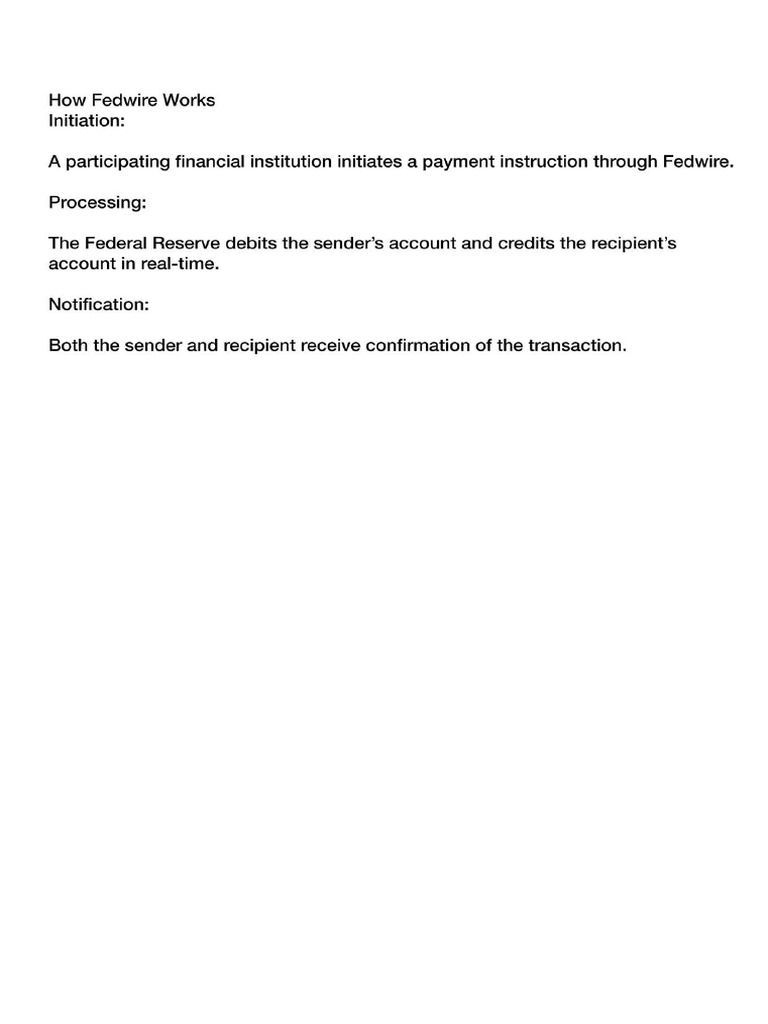 How fedwire works | PDF