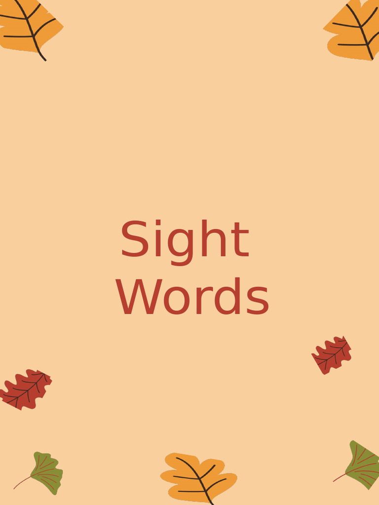 Fall Sight Words | PDF