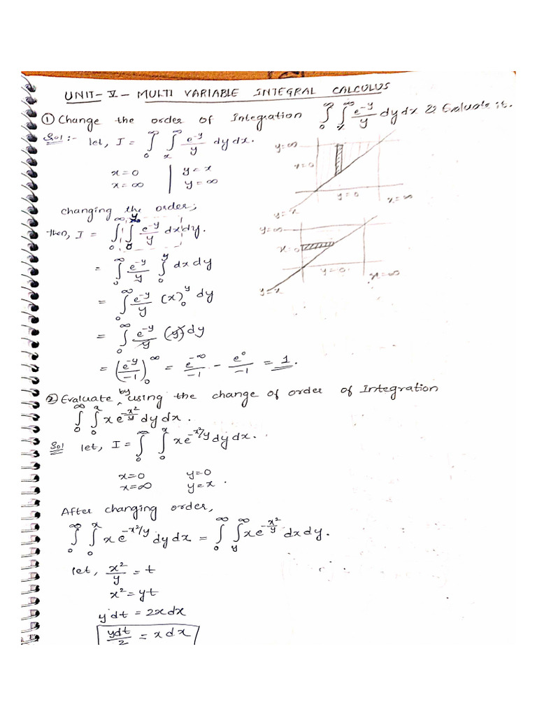 Unit-5 Multi Variable Integral Calculus | PDF