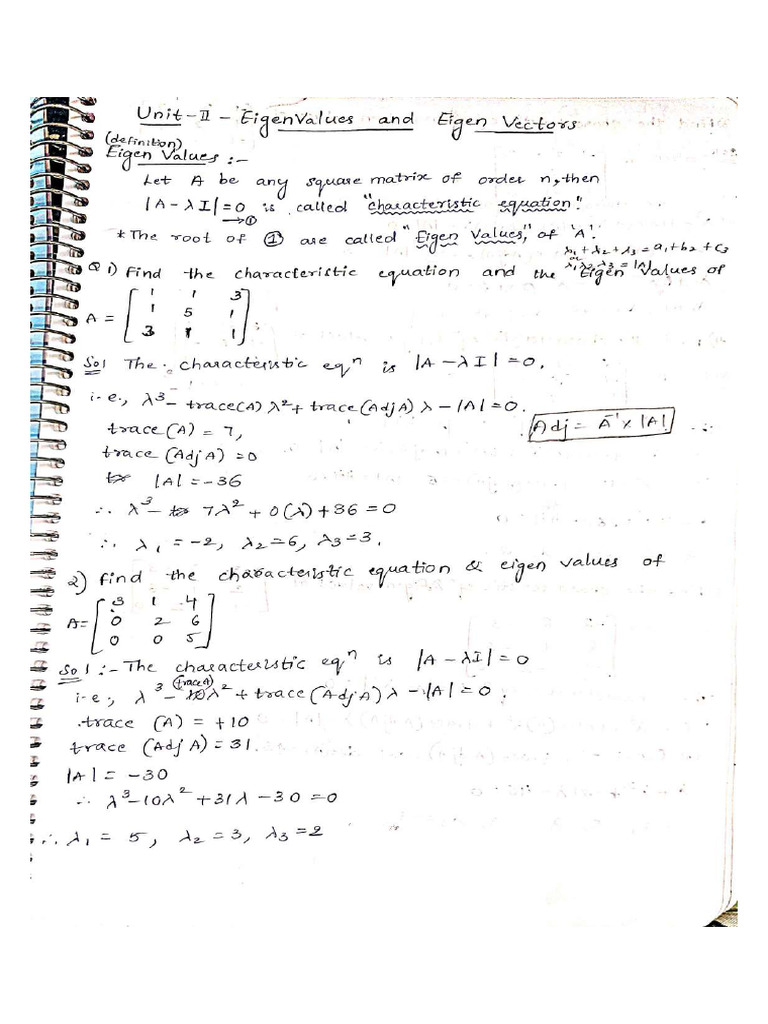 Unit-2 Eigen values and Eigen Vectors_compressed | PDF