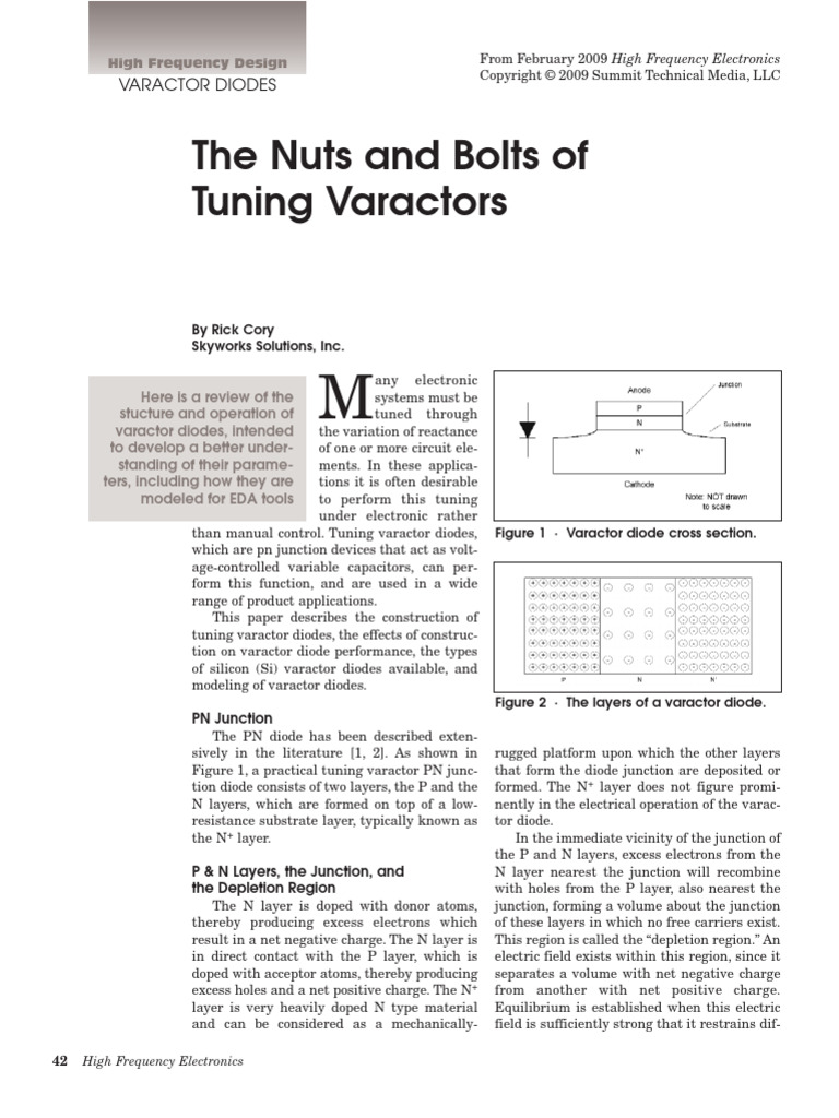 varactor diode nuts and bolts | PDF | P–N Junction | Diode