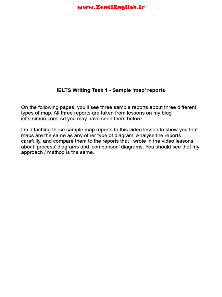 IELTS Writing Task 1: Map Report Samples | PDF