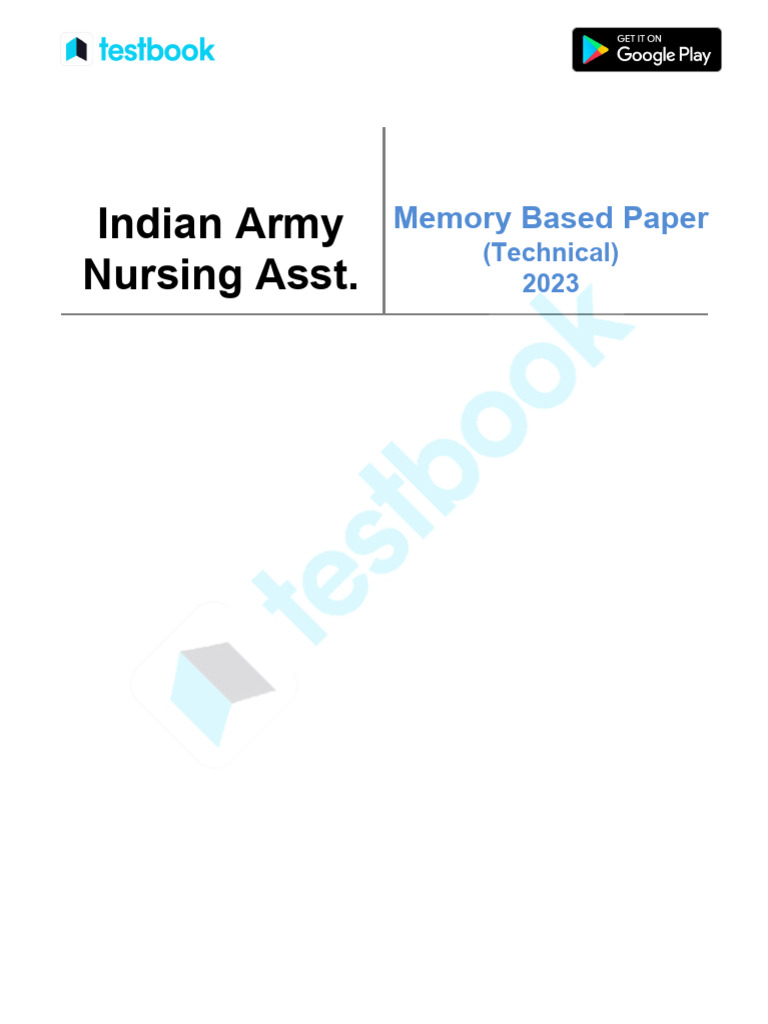 Indian Army Nursing Assistant (Technical) 2023 Memory Based Paper | PDF | Oxide | Combustion