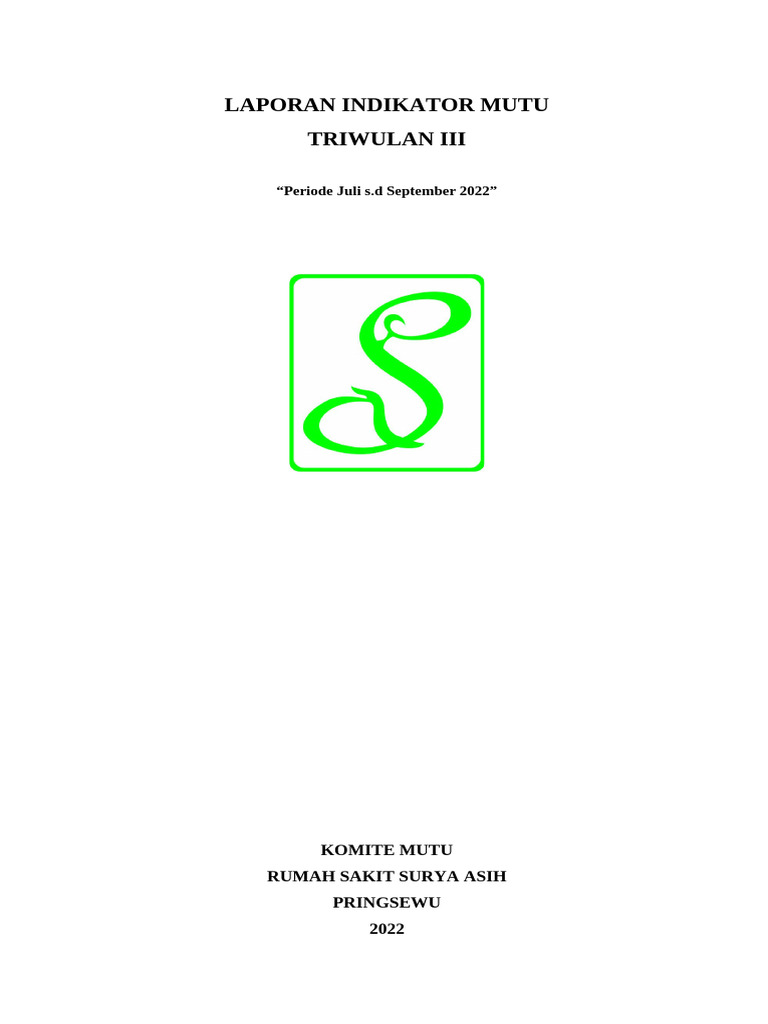 PDF Laporan Indikator Mutu Rssa Fix | PDF