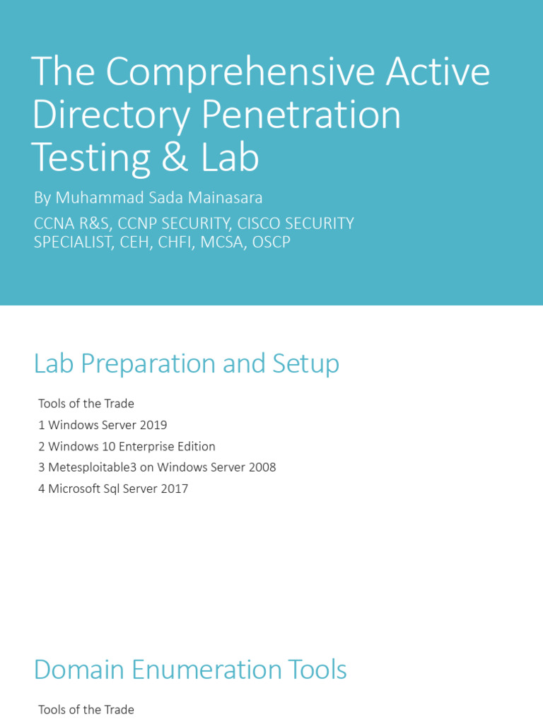 3 - The-Comprehensive-Active-D-Directory-Penetration-Testing-Lab | PDF ...