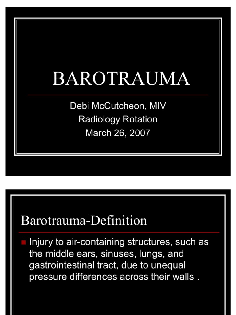 Understanding Barotrauma in Medicine | PDF | Wellness | Science ...