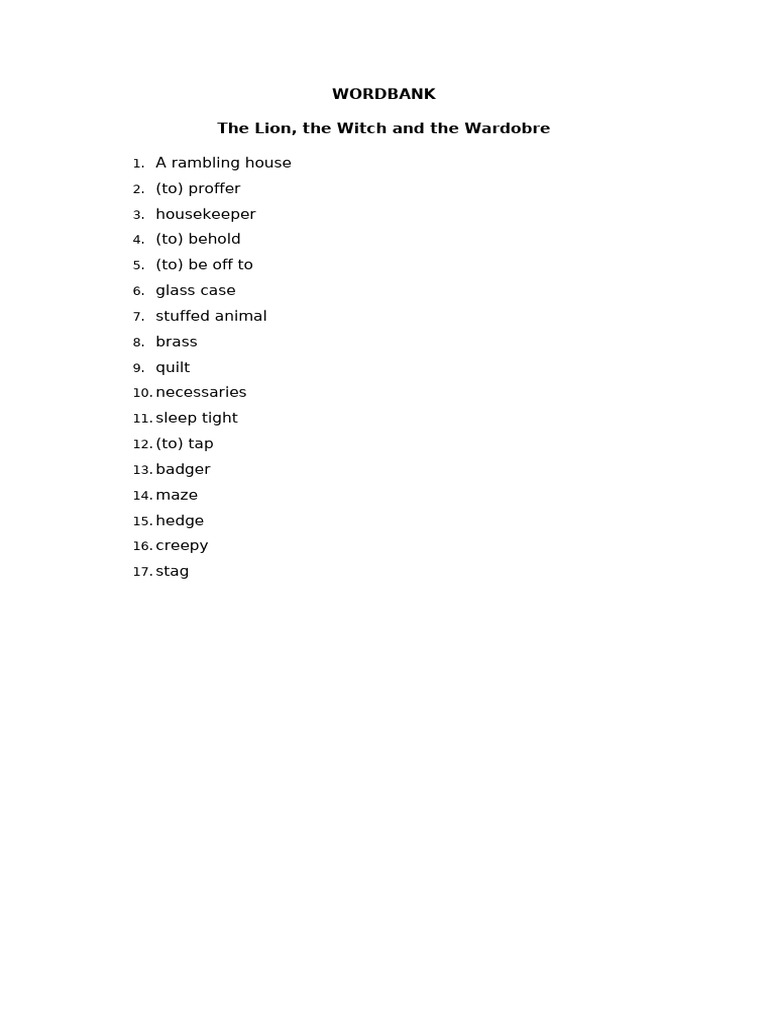 The Lion, The Witch and the Wardrobe (3) | PDF