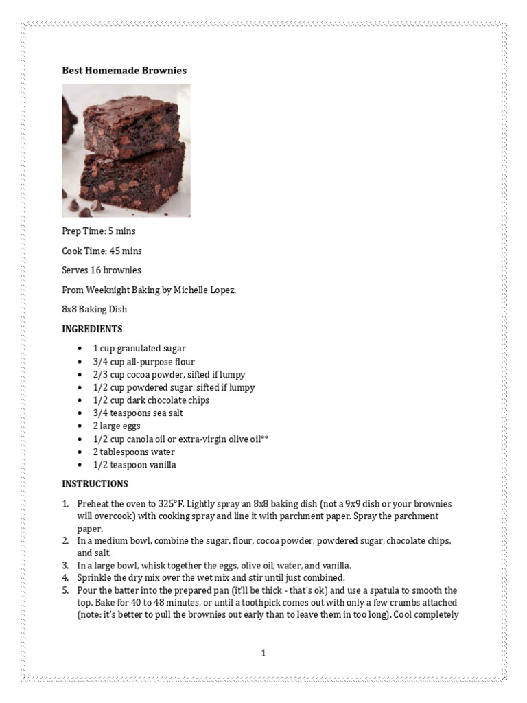 Best Homemade Brownies | PDF