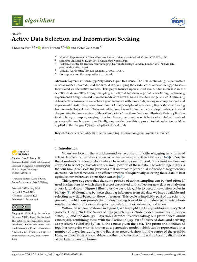 Active_Data_Selection_and_Information_Seeking | PDF | Statistical Inference | Bayesian Inference