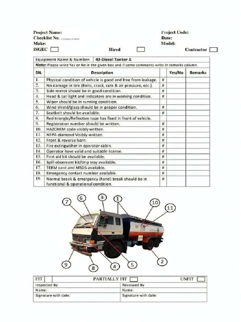 Diesel Tanker Checklist - Page-0001 | PDF