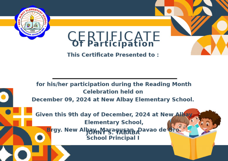Reading Month Certificate | PDF