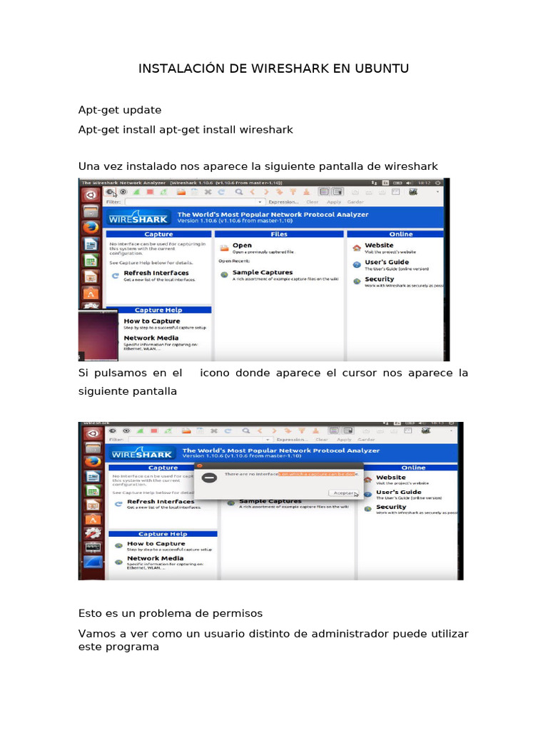 Instalacion de Wireshark en Ubuntu | PDF