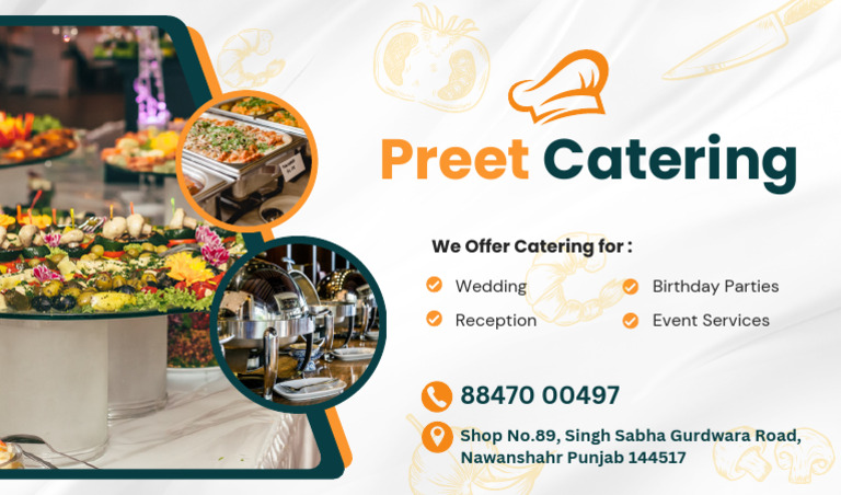 Preet Catering Visiting Card | PDF