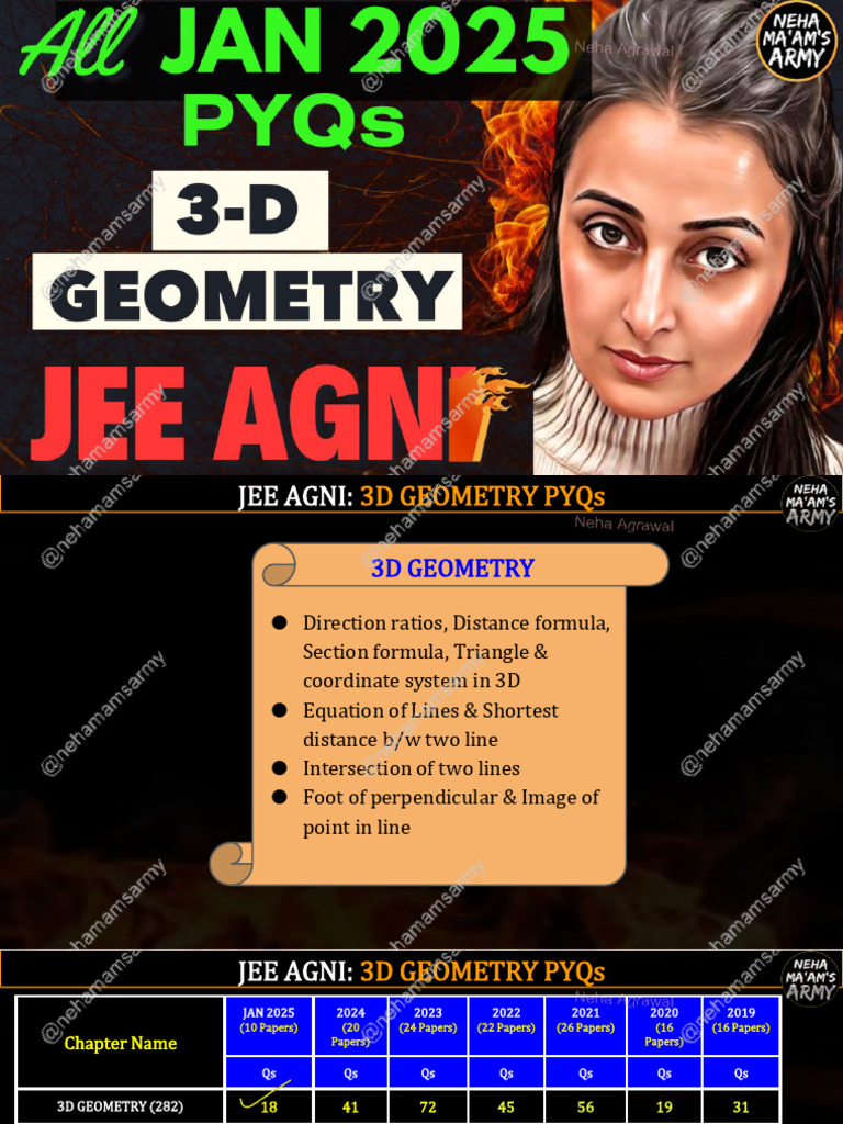 (Handwritten Solutions)JEE Mains JAN 2025 PYQs_ 3D Geometry | PDF | Geometry | Elementary ...
