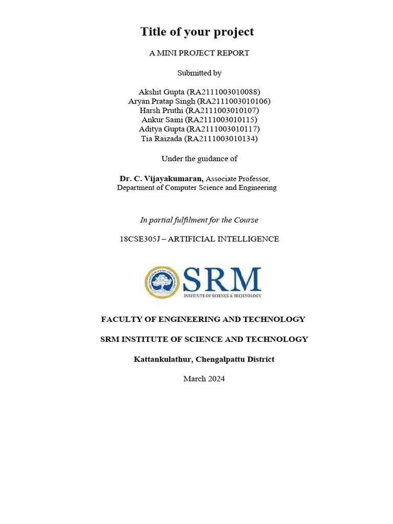 AI Project: Time and Space Analysis | PDF