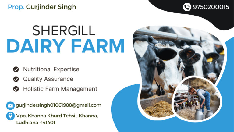 Shergill Dairy Farm Visiting Card Design | PDF