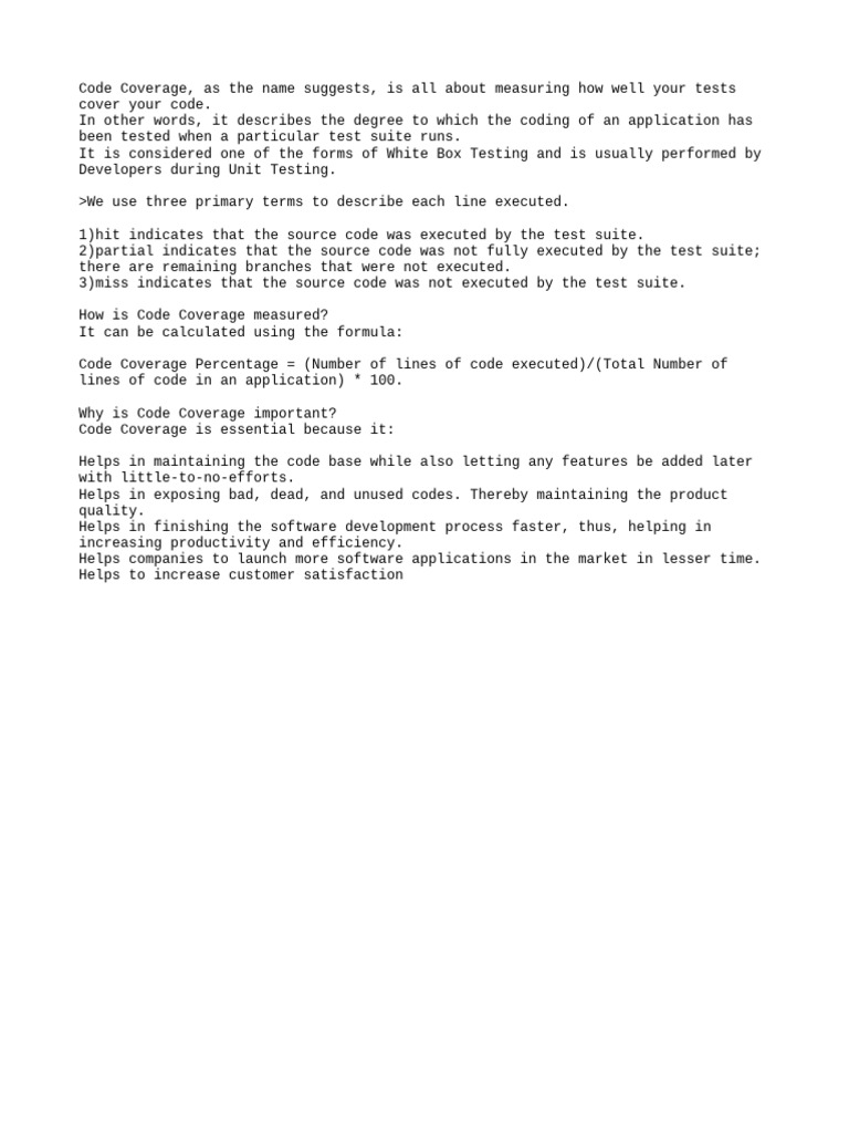 Code Coverage | PDF