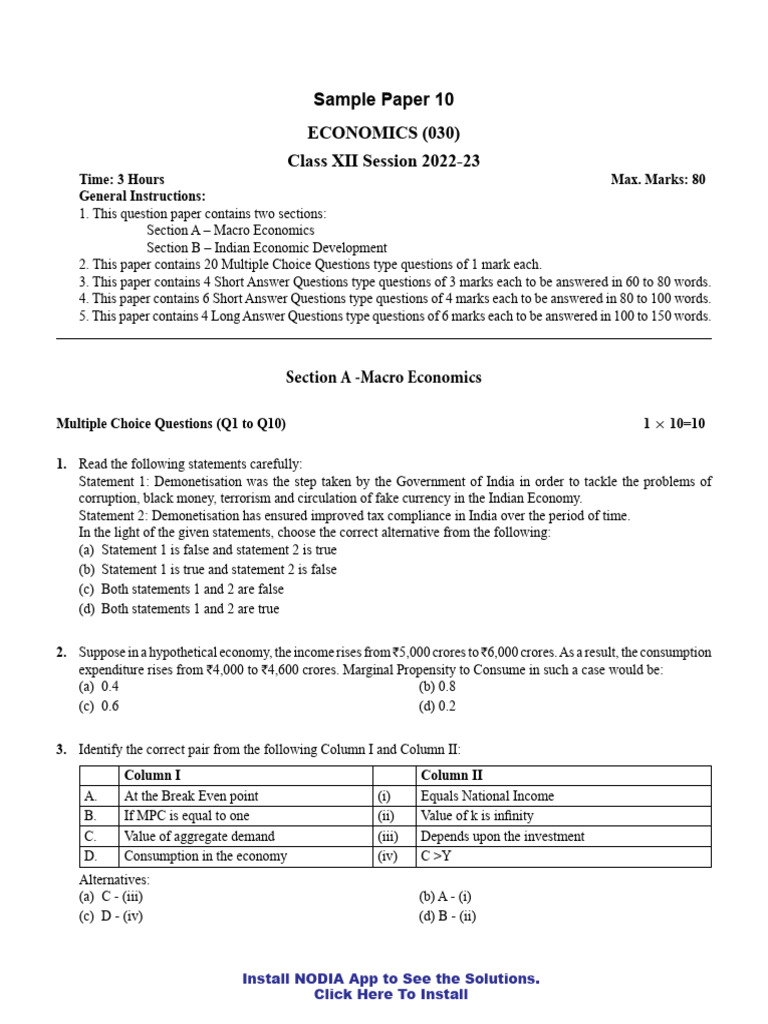 EC Sample Paper 10 Unsolved | PDF | Sustainable Development | Sustainability