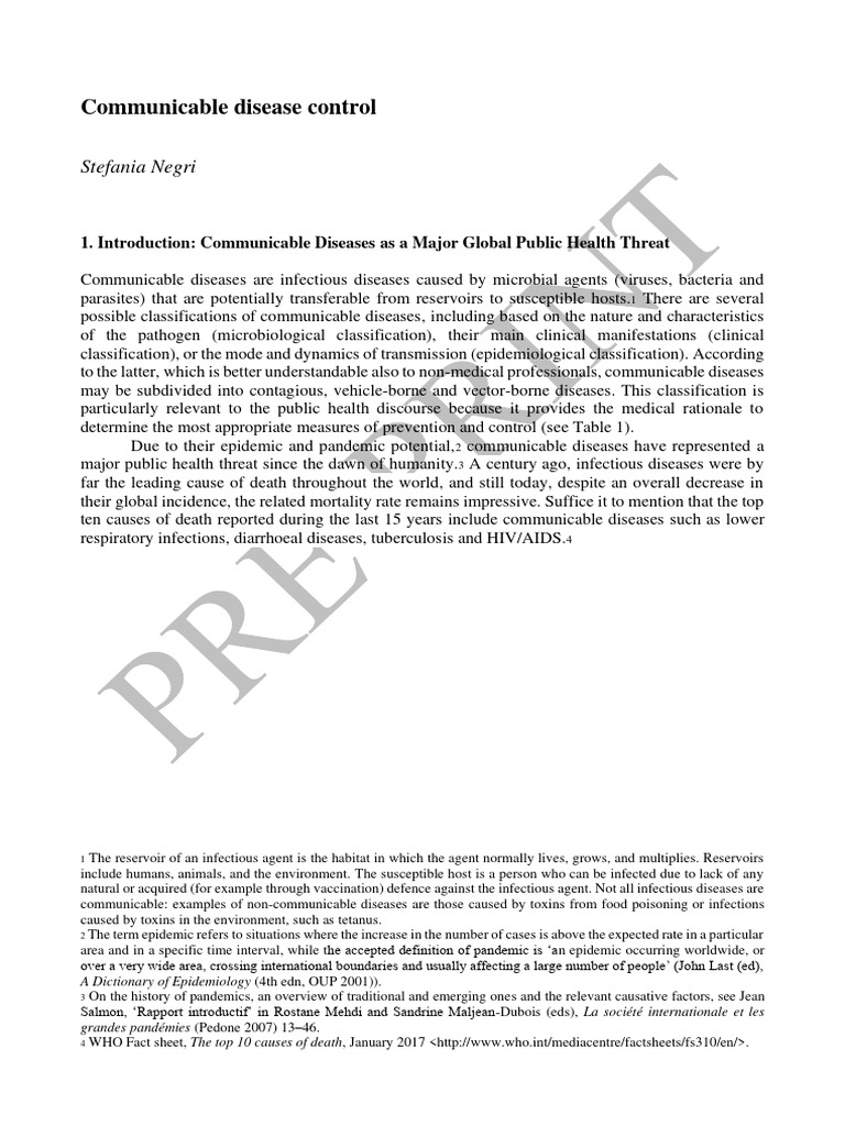 Communicable Disease Control | PDF | Infection | Public Health