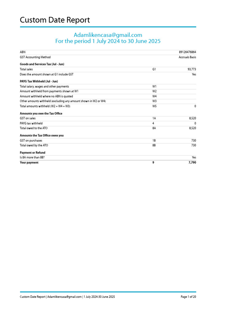 Custom Date Report | PDF | Money | Business