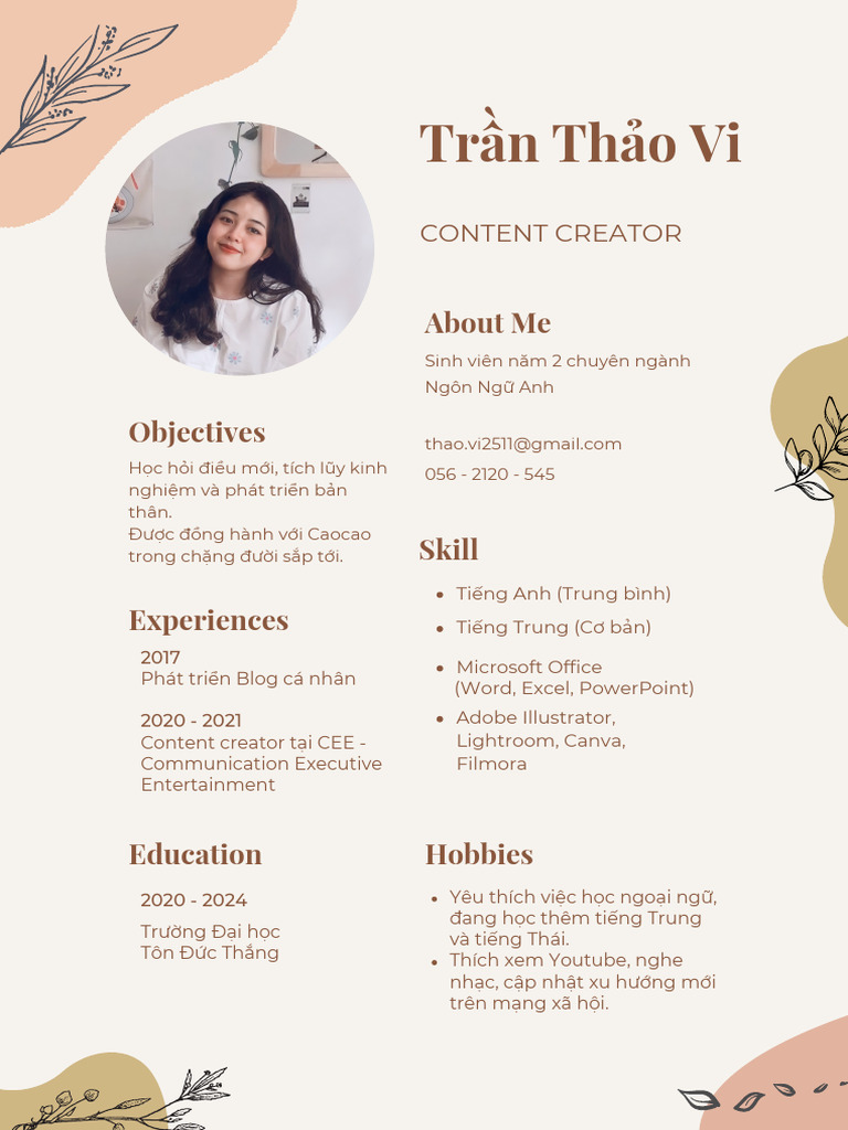 CV TranThaoVi Content-Creator | PDF