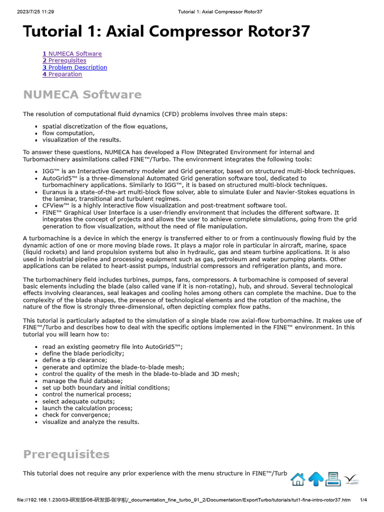 Tutorial 1 轴向压缩机转子Rotor37 | PDF | Fluid Dynamics | Turbulence