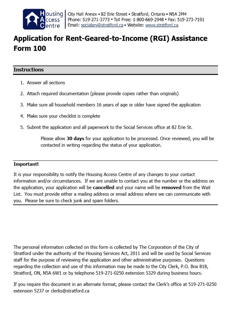 Form 100 - RGI Application (2024) ACC - Final | PDF | Pension