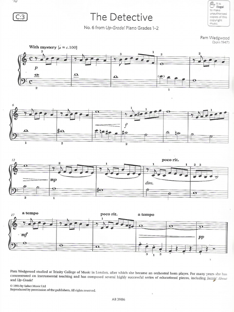 ABRSM Grade 1 PIano 20-21 C3 - The Detective | PDF