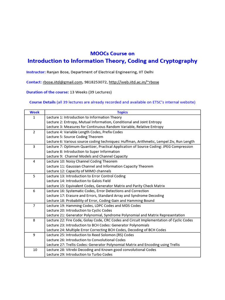 MOOCS | PDF | Algorithms | Data Transmission