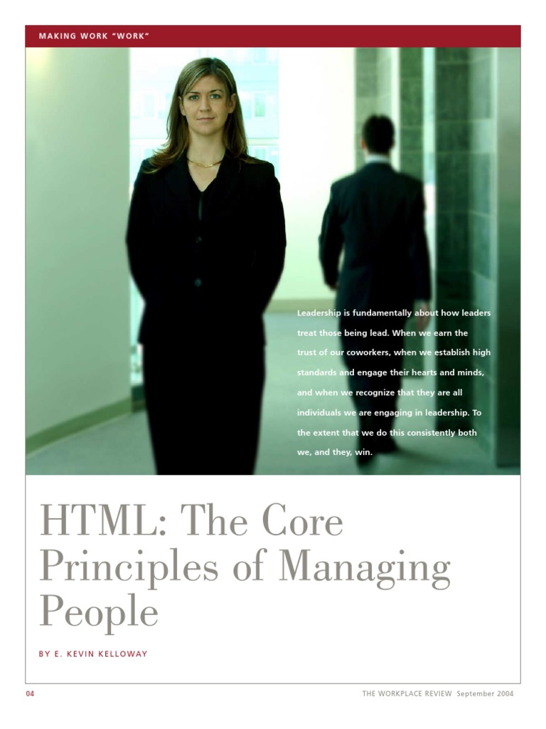Core Principles of People Management | PDF | Leadership ...