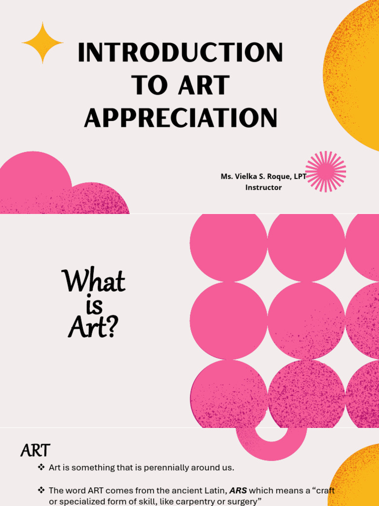 Lesson 1 Introduction To Art Appreciation | PDF | Humanities | The Arts
