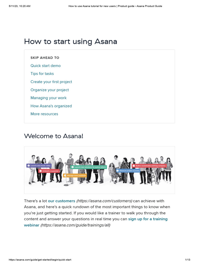 How To Use Asana Tutorial For New Users | PDF | Computing | Software