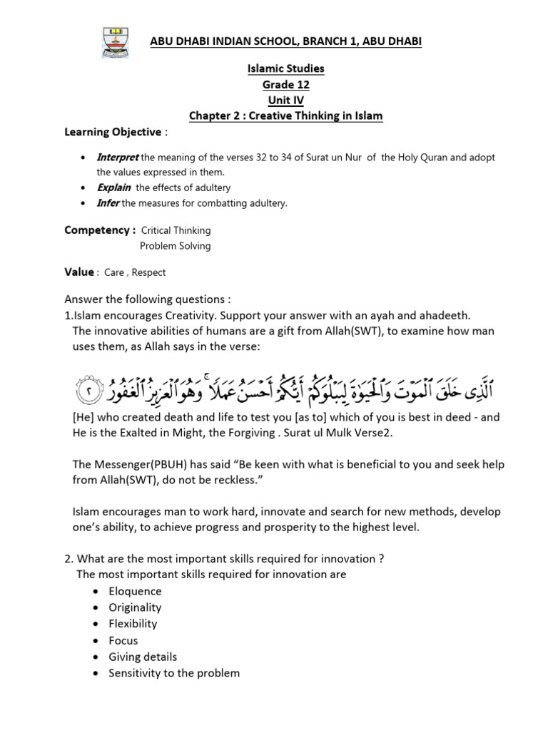 Creative Thinking in Islam | PDF | God In Islam | Creativity