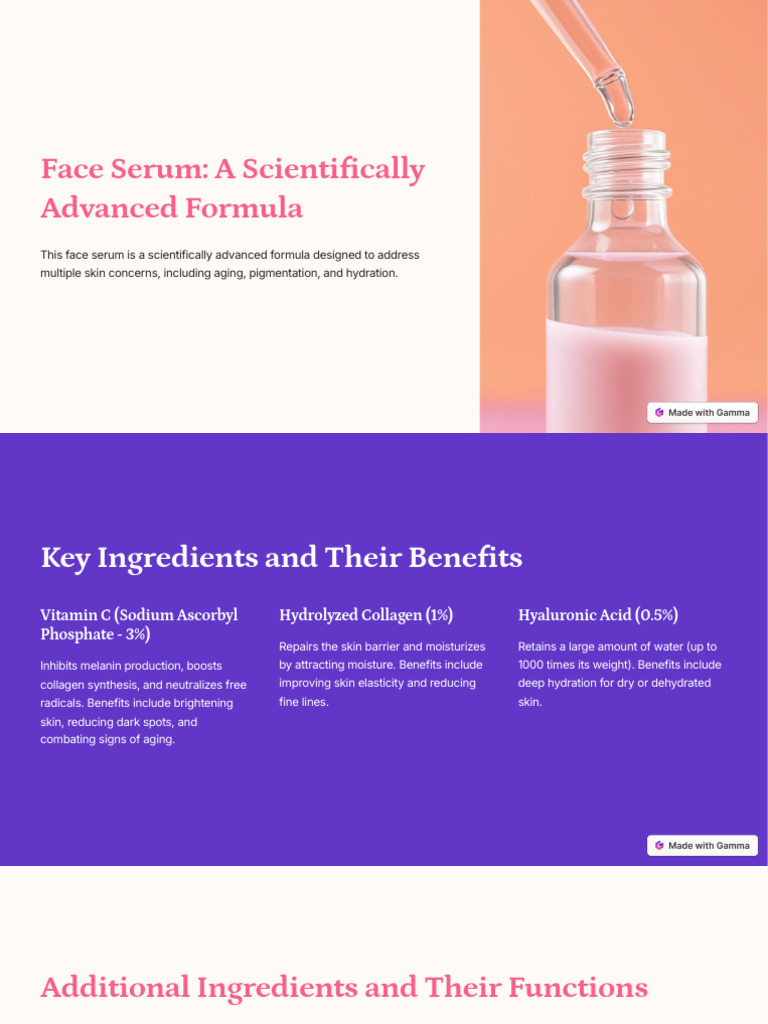 Advanced Face Serum Formula | PDF | Collagen | Skin