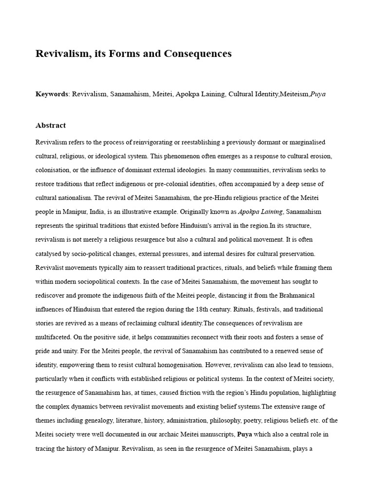 Revivalism, Its Forms and Consequences | PDF | Christian Revival